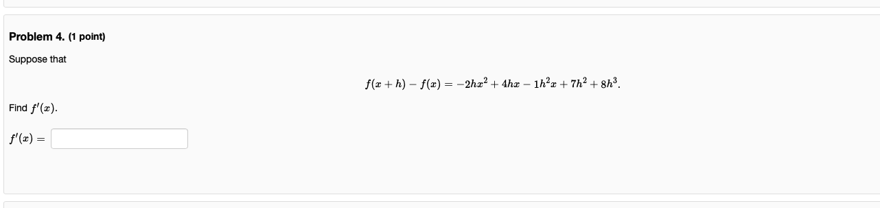 Solved Problem 4. (1 point) Suppose that | Chegg.com