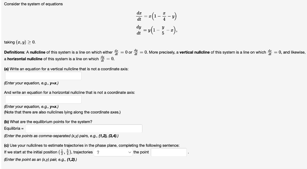 Solved Consider the system of equations | Chegg.com