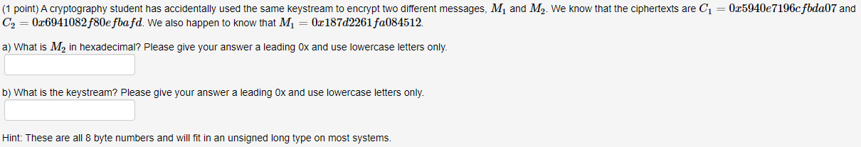 1 point) Consider the hex strings | Chegg.com