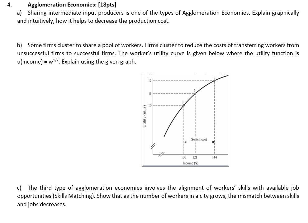 Solved Agglomeration Economies: [18pts]a) ﻿Sharing | Chegg.com