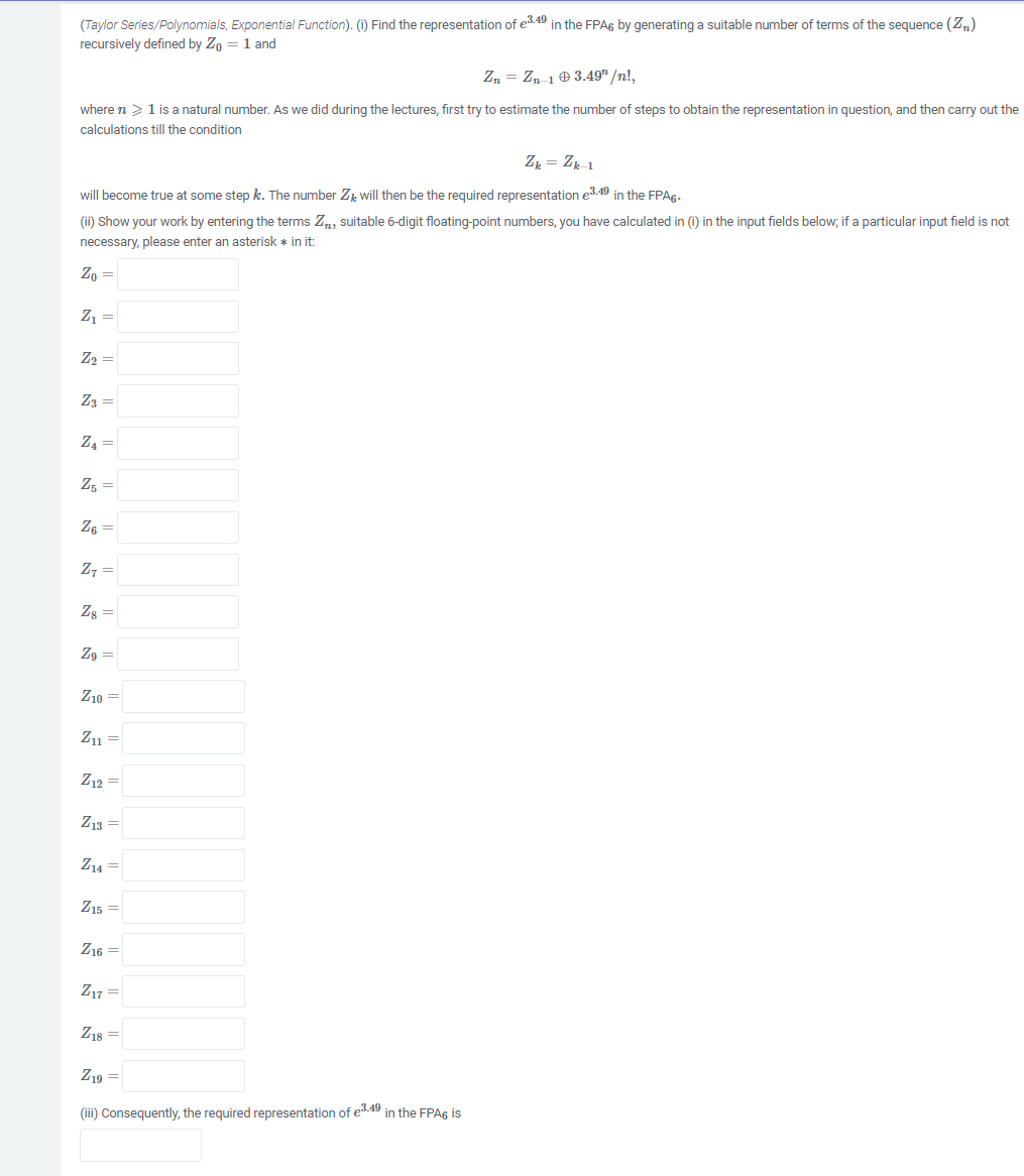 (Taylor Series/Polynomials, Exponential Function). | Chegg.com