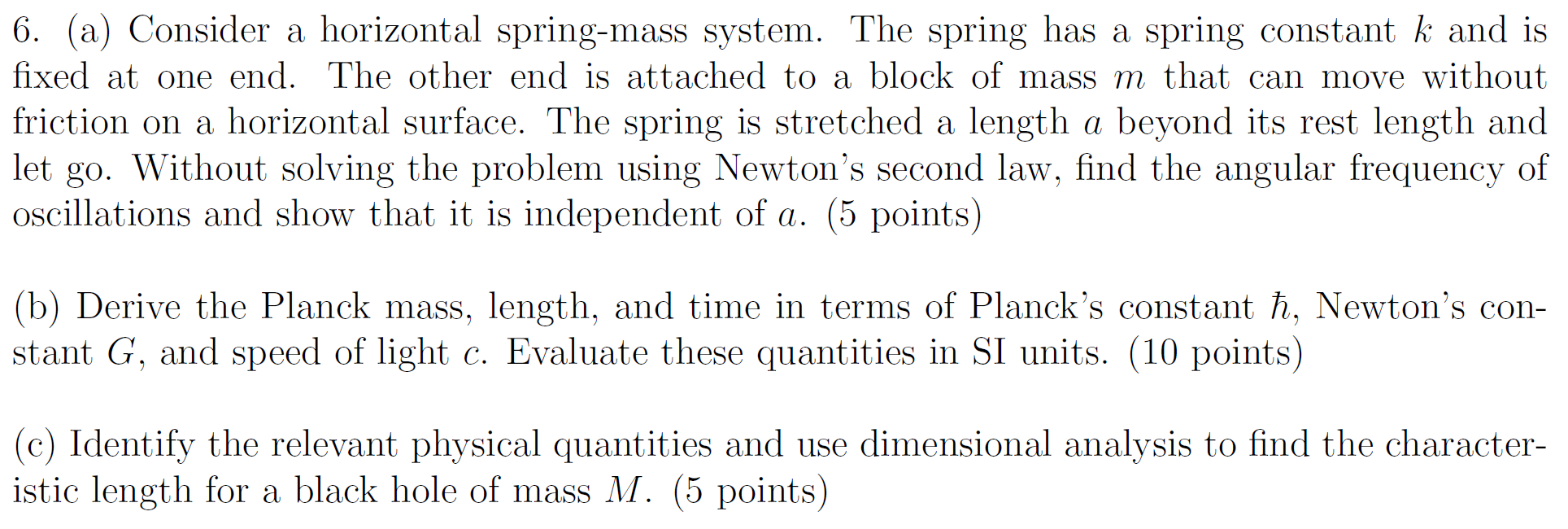 Solved (a) Consider a horizontal spring-mass system. The | Chegg.com