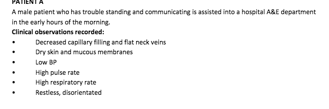 Solved PATIENTA A male patient who has trouble standing and | Chegg.com