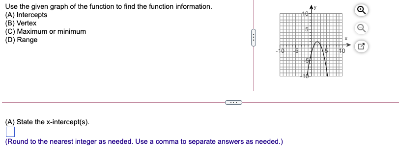 Solved Use the given graph of the function to find the | Chegg.com