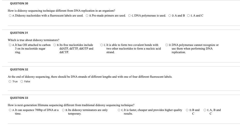 How is dideoxy sequencing technique different from | Chegg.com