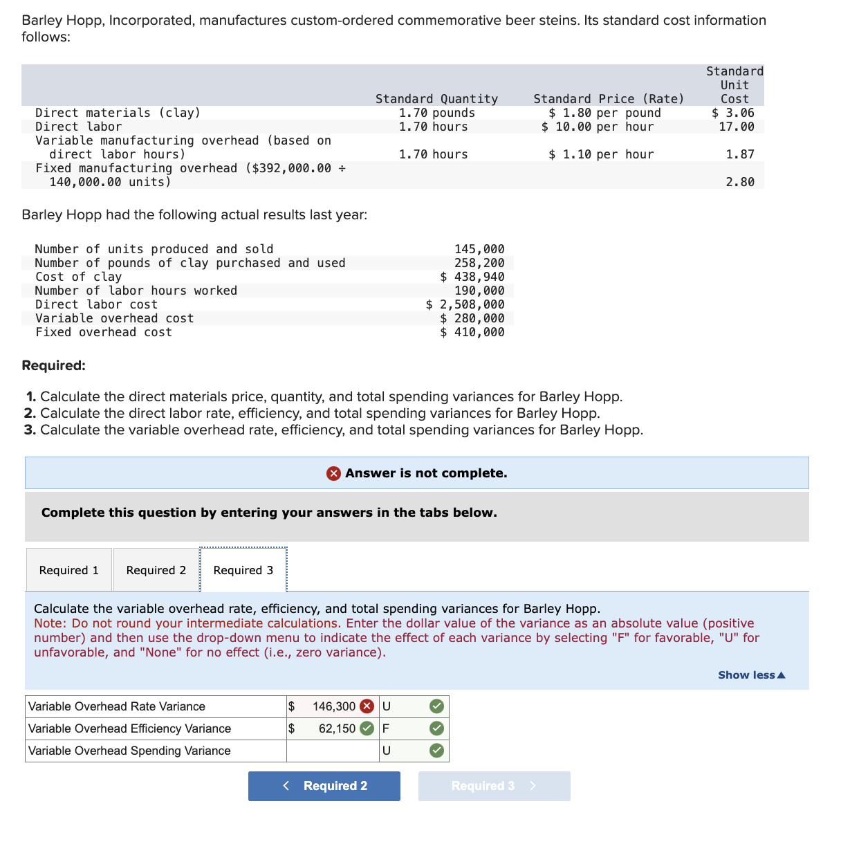 Solved variances for Barley Hopp.2. ﻿Calculate the direct | Chegg.com
