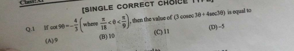 Solved [SINGLE CORRECT CHOIC THP 4 (where 18 | Chegg.com