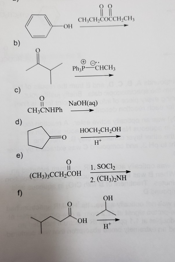 Solved CH3CH2COCCH2CH3 OH b) Ph3P CHCH3 c) NaOH(aq) d) | Chegg.com