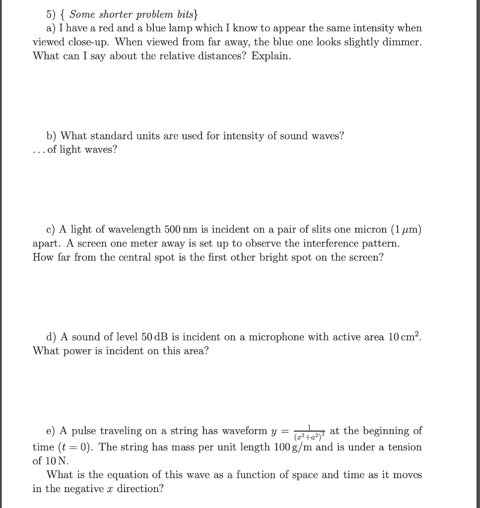 Solved 5) { Some shorter problem bits} a) I have a red and a | Chegg.com
