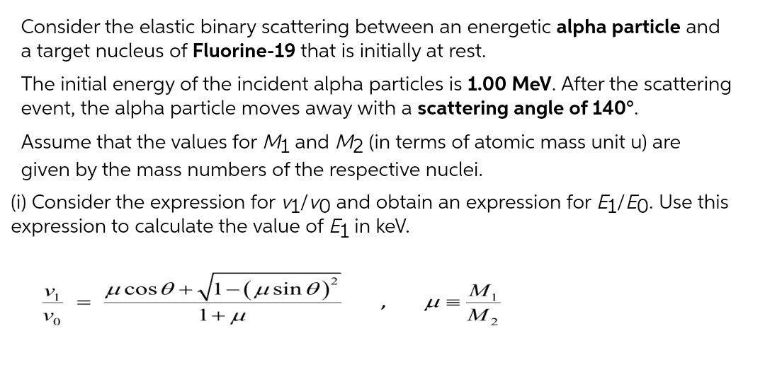 Solved Consider the elastic binary scattering between an | Chegg.com