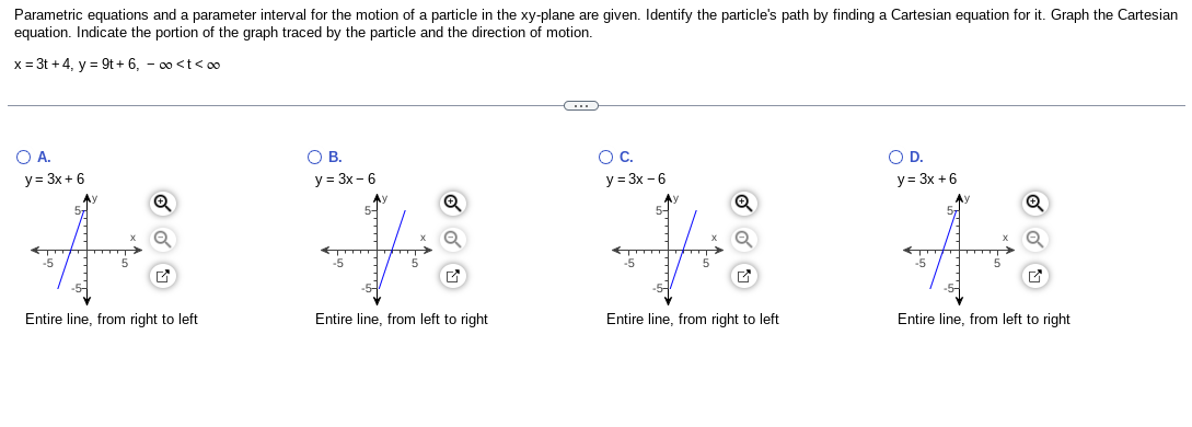 Solved Parametric equations and a parameter interval for the | Chegg.com