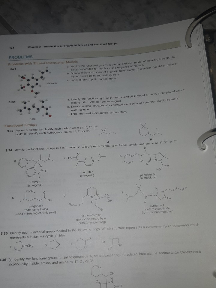 Solved 124 Chapter 3 Introduction to Organic Molecules and | Chegg.com
