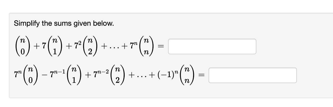 Solved Simplify the sums given below. | Chegg.com