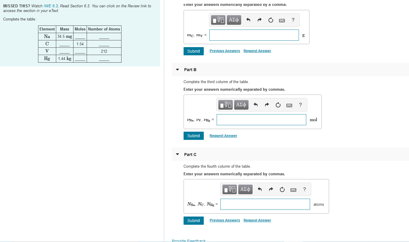 Solved Enter your answers numerically separated by a comma. | Chegg.com
