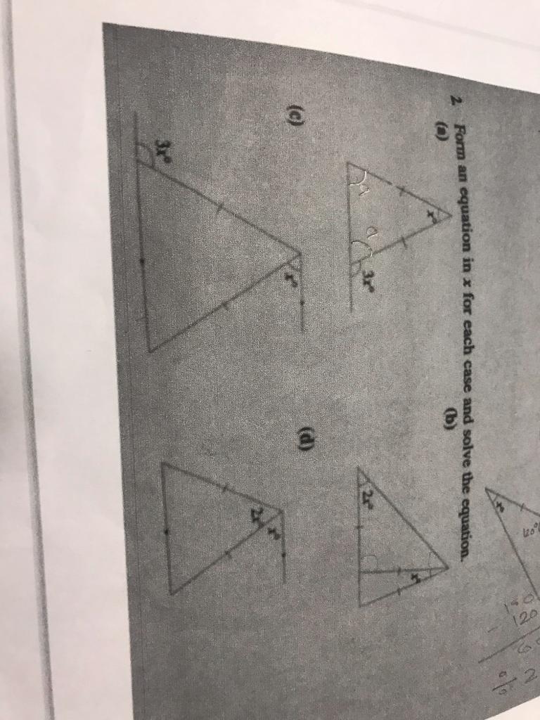 Solved 2 Form an equation in * for each case and solve the | Chegg.com