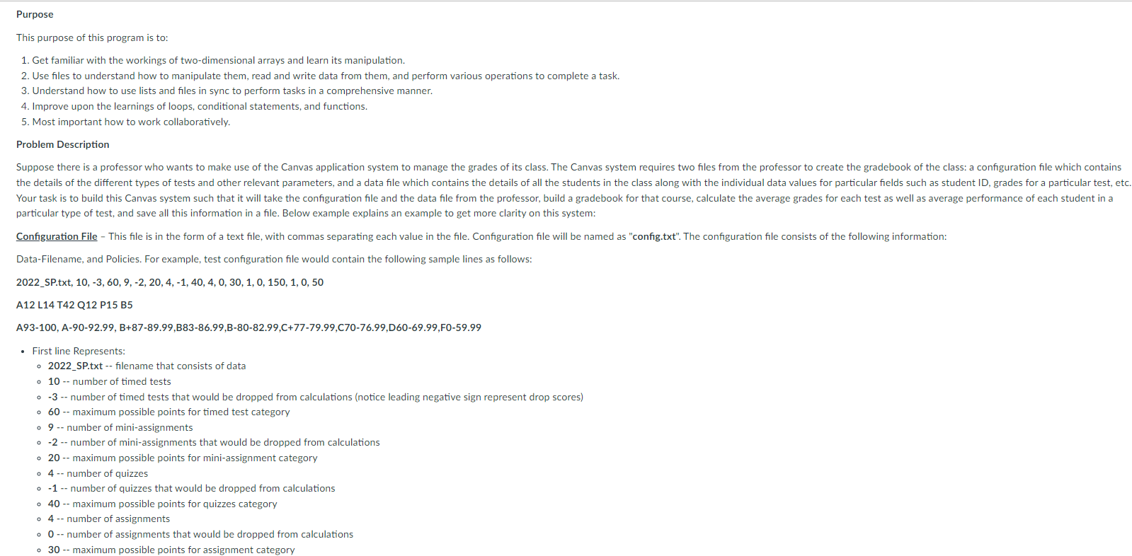 Purpose This purpose of this program is to: 1. Get | Chegg.com