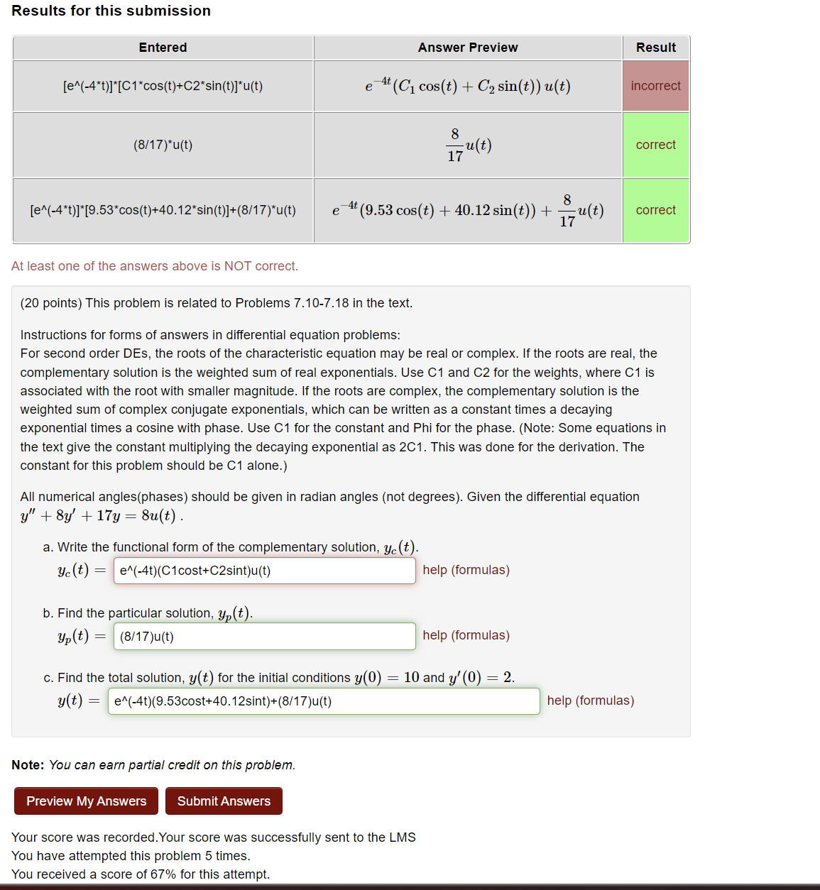 Solved Results for this submission At least one of the | Chegg.com
