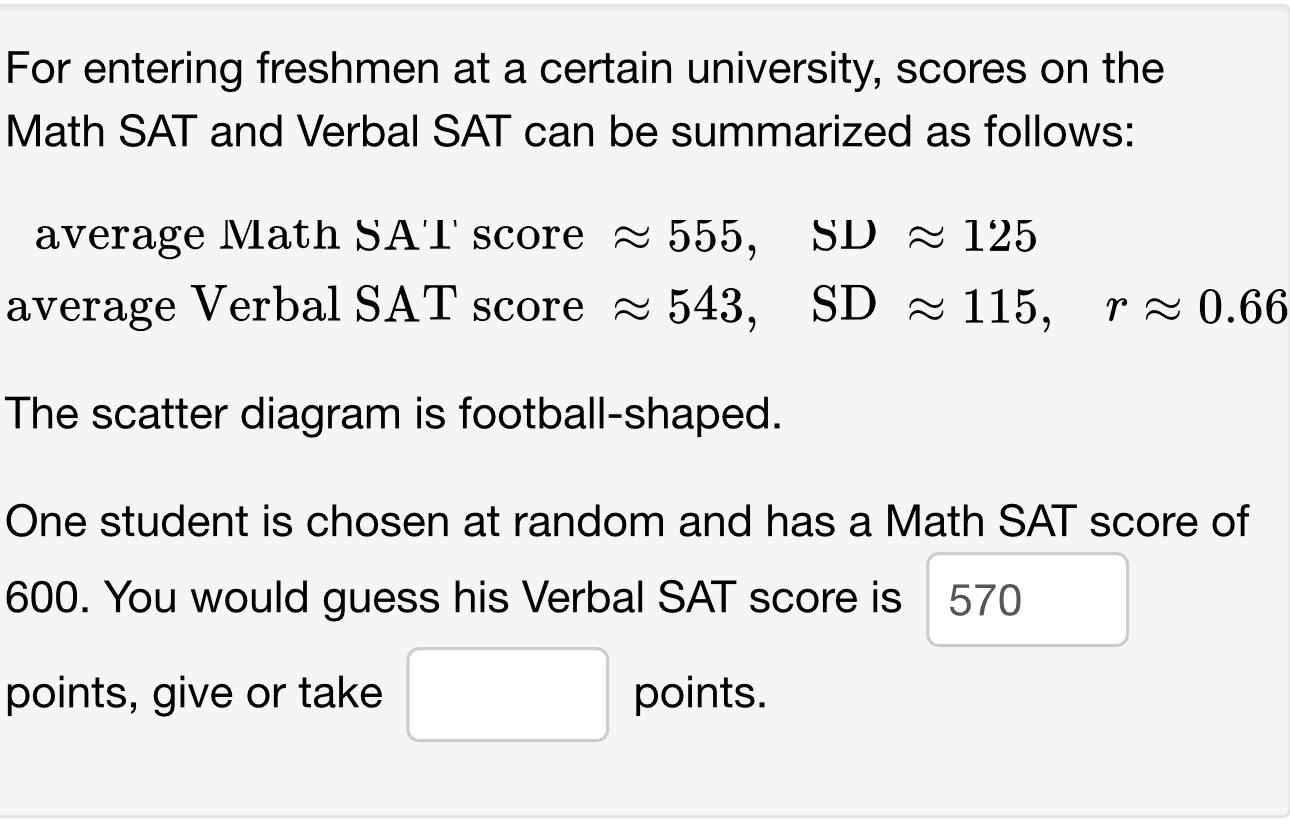 Solved For entering freshmen at a certain university, scores | Chegg.com