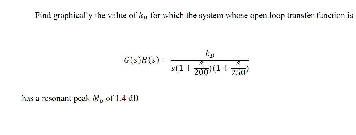 Solved Find graphically the value of kp for which the system | Chegg.com