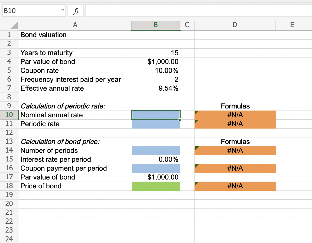 Solved Excel Online Structured Activity: Bond valuation You | Chegg.com