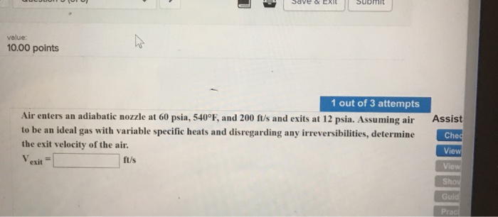 Solved SubmIt value: 10.00 points 1 out of 3 attempts Air | Chegg.com