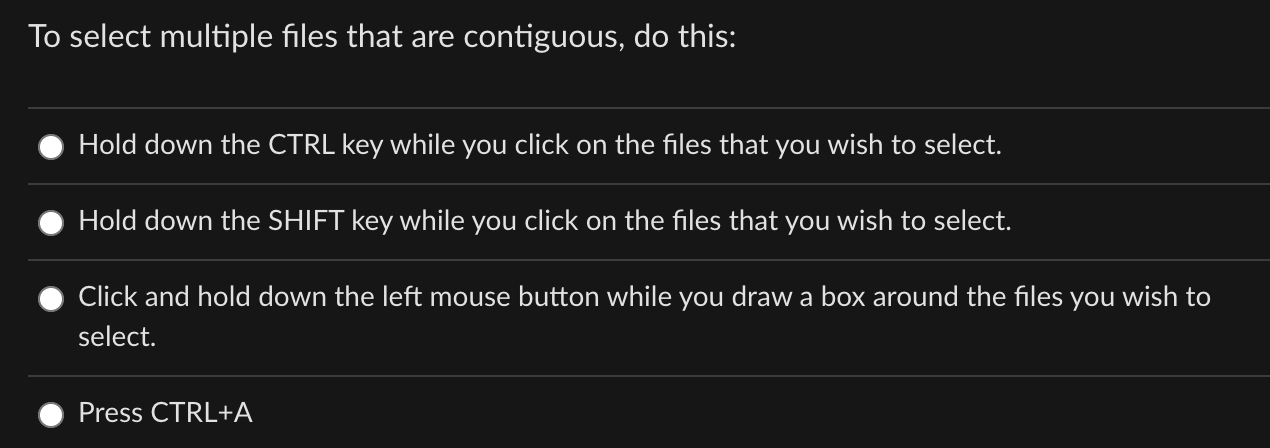 Solved To Select Multiple Files That Are Contiguous Do
