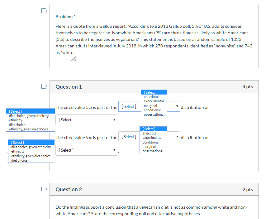 Solved Problem 1 Here is a quote from a Gallup report: | Chegg.com