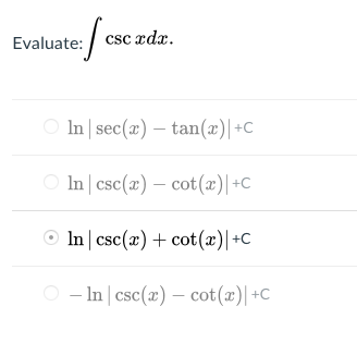 Solved cscxdx is the product of the (csc x)' and / csc « dx | Chegg.com