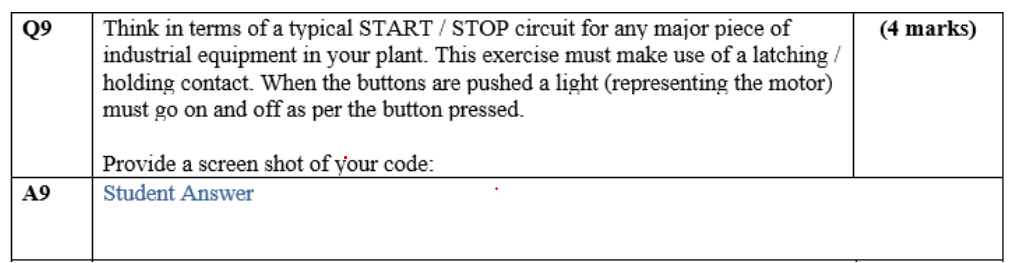 Solved 09 (4 marks) Think in terms of a typical START/STOP | Chegg.com