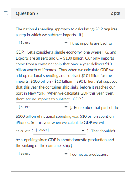 Solved The national spending approach to calculating GDP | Chegg.com