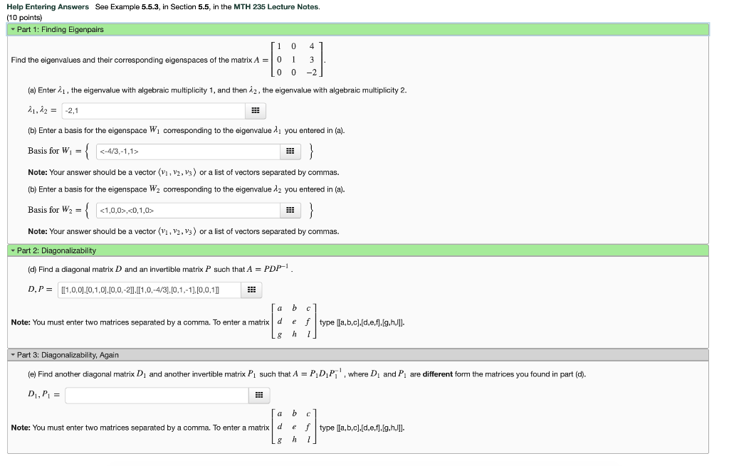 Solved How to do Part 3? -- Find another diagonal matrix D1 | Chegg.com