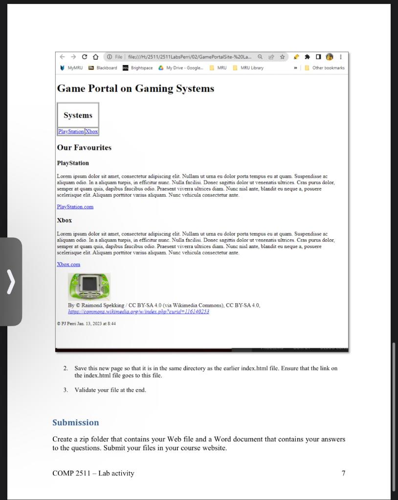 Solved Download the GamePortalSite.zip archive provided for | Chegg.com