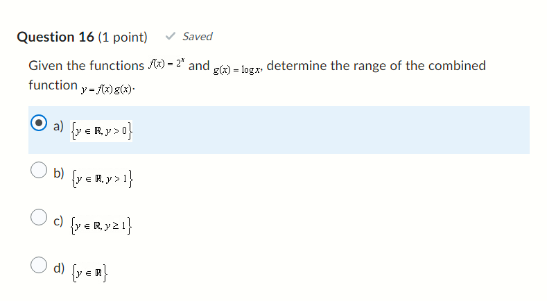 Solved Given the functions f(x)=2x and g(x)=logx, determine | Chegg.com