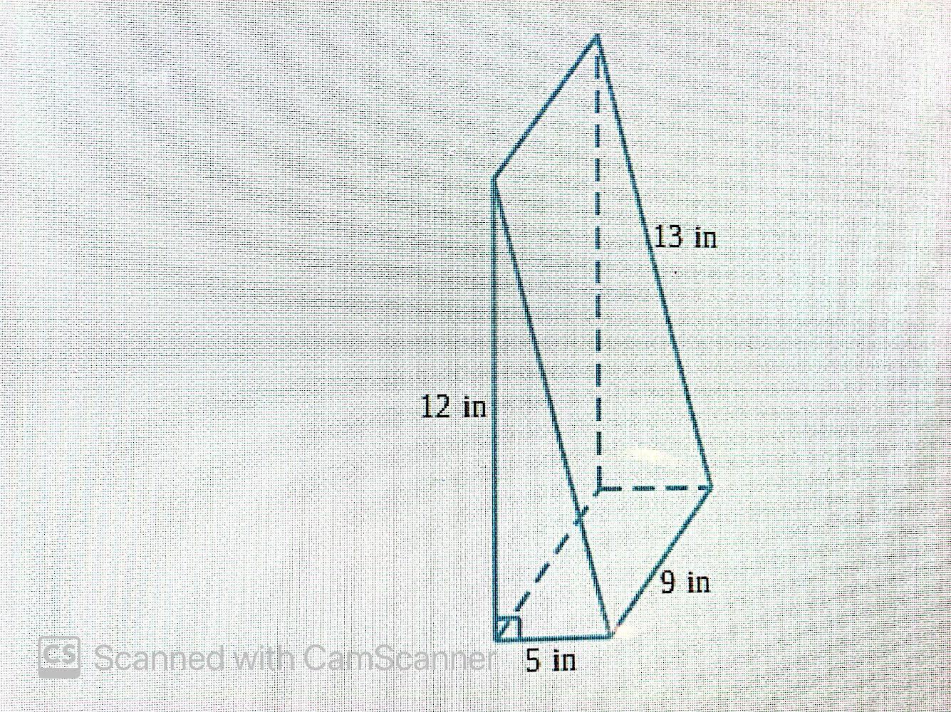 Solved Find the surface area of this triangular prism. Be | Chegg.com
