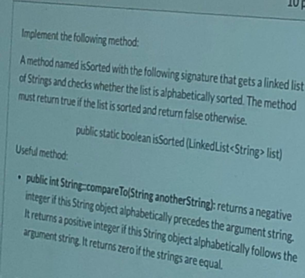 Solved Implement the following method: A method named | Chegg.com