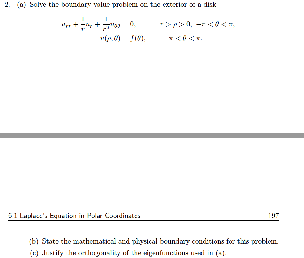 Solved 2. (a) Solve the boundary value problem on the | Chegg.com