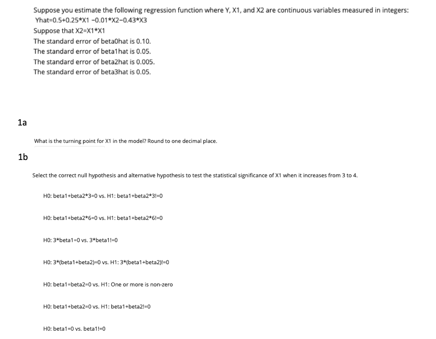 Suppose you estimate the following regression | Chegg.com