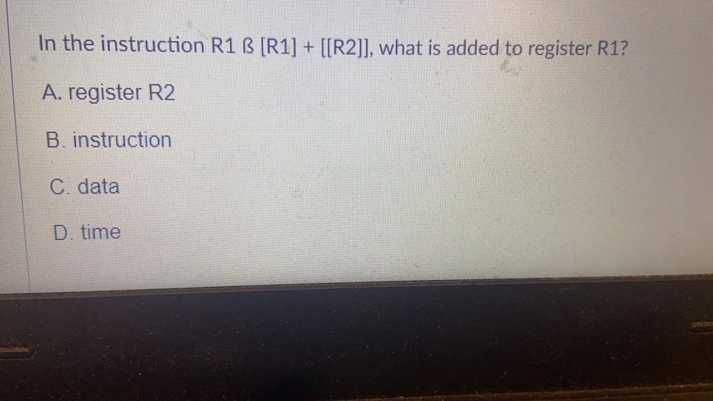 Solved In the instruction R1