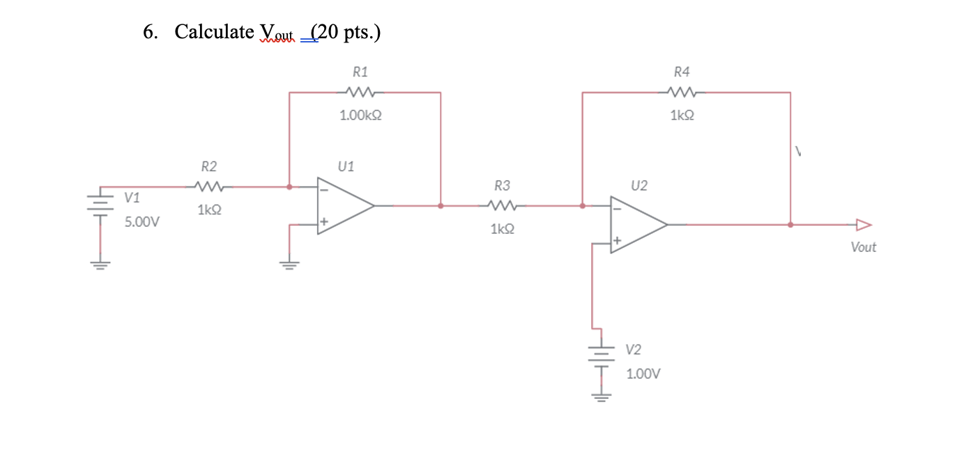 Solved 1) Calculate Vout | Chegg.com Solved 1) Calculate Vout | Chegg.com