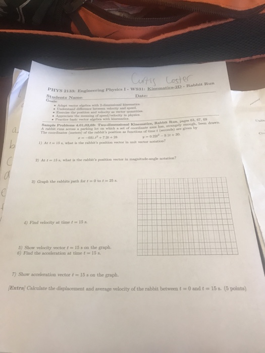 Solved Two - dimensional Kinematics. rabbits Run, pages 63, | Chegg.com