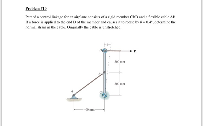 Solved Problem #10 Part of a control linkage for an airplane | Chegg.com
