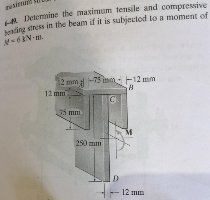 Solved 6 49 Determine The Maximum Tensile And Compressive