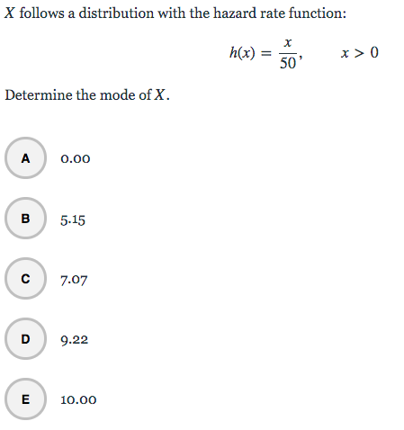 Solved X follows a distribution with the hazard rate | Chegg.com