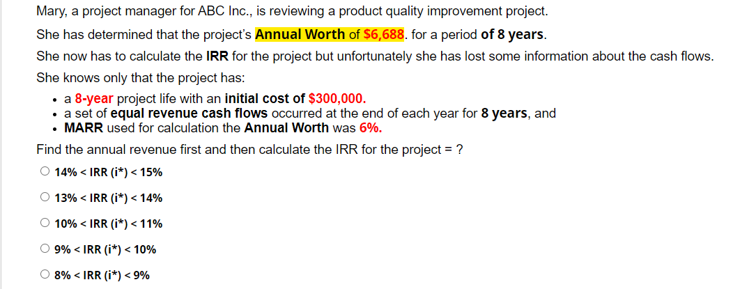 Solved Mary, a project manager for ABC Inc., is reviewing a | Chegg.com