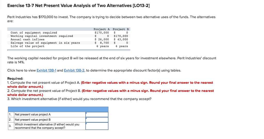 Solved Exercise 13-7 Net Present Value Analysis of Two | Chegg.com