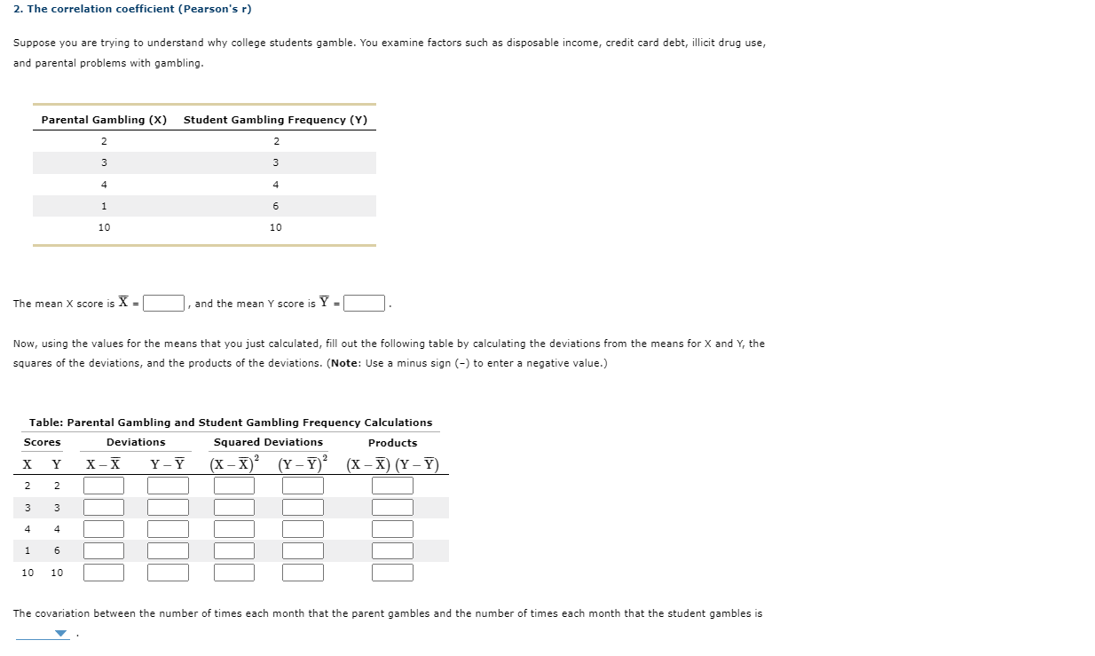 Solved 2. The correlation coefficient (Pearson's r) Suppose | Chegg.com