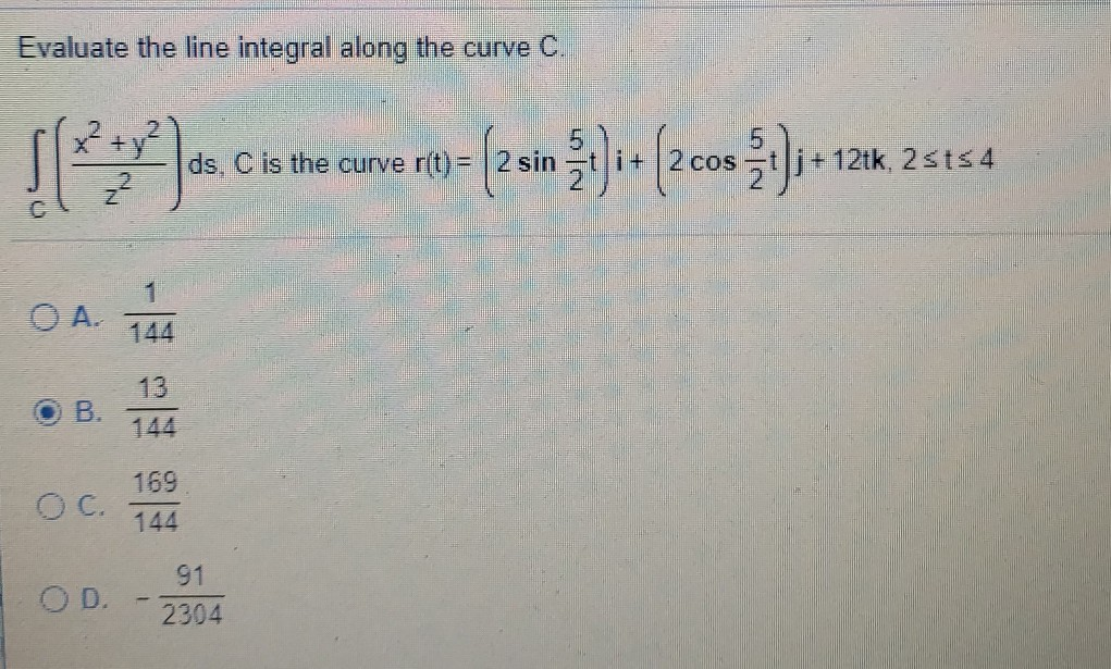 Solved Evaluate the line integral along the curve C. 5 + | Chegg.com
