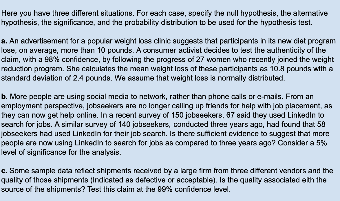 Solved Here you have three different situations. For each | Chegg.com