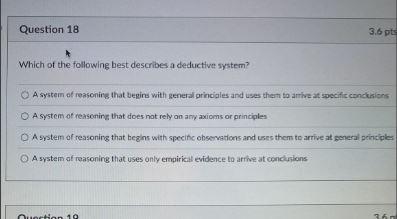 Solved Which of the following best describes a deductive | Chegg.com