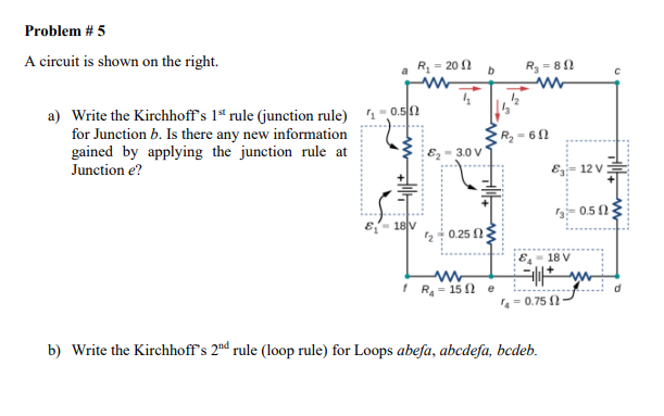 Solved A circuit is shown on the right. a) Write the | Chegg.com